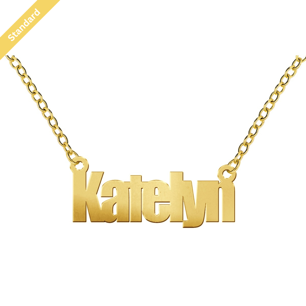 9Ct Yellow Gold Personalised Name Necklace Up To 10 Letters Standard ...