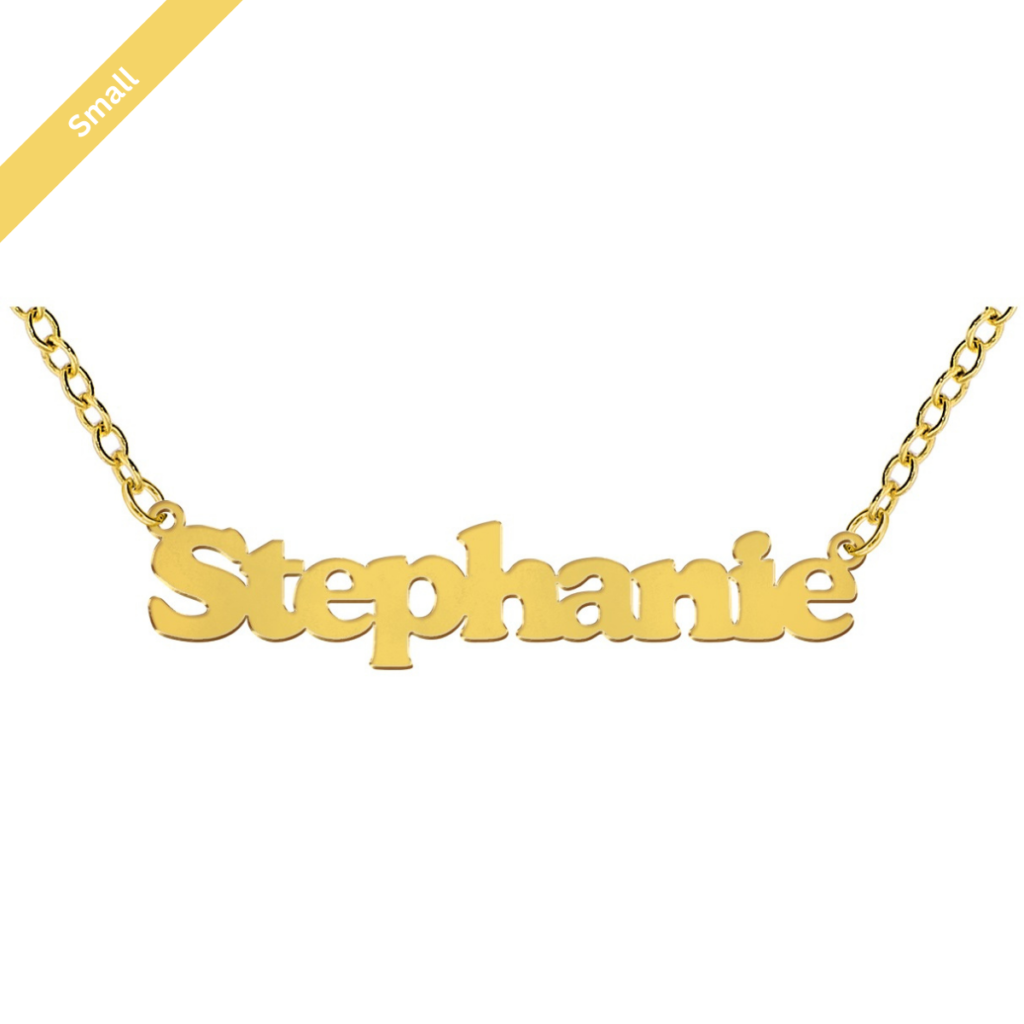 9Ct Yellow Gold Personalised Name Necklace Up To 10 Letters Small Size ...